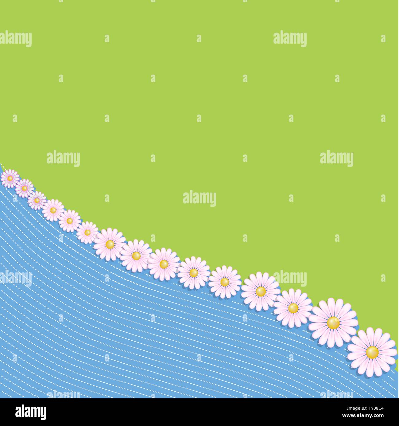 Floral background with daisies. Invitation, print card, blank vector ...