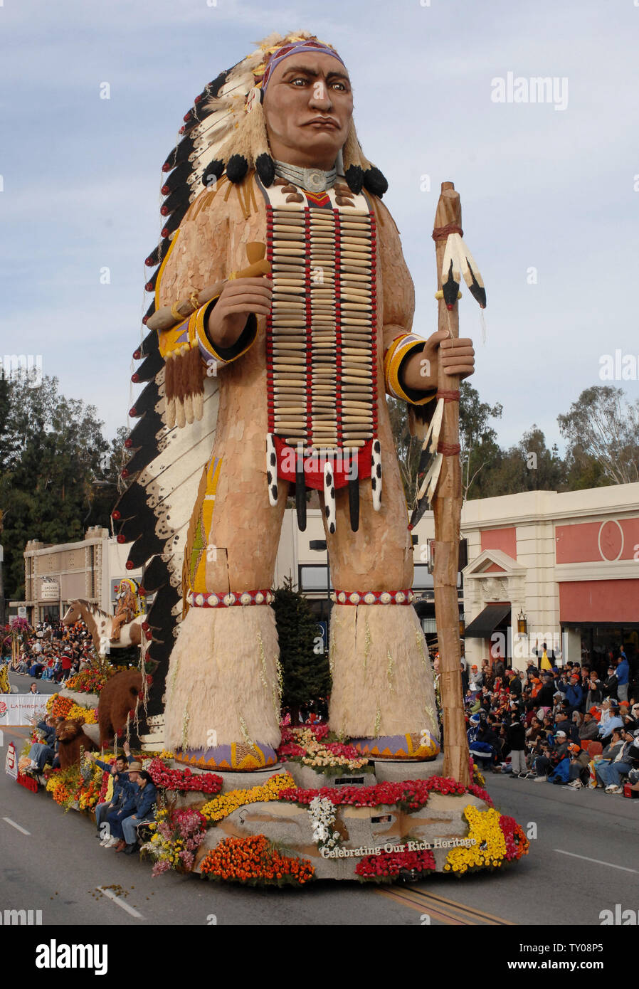 Towering over the 119th annual Rose Parade is the Farmers' Insurance ...
