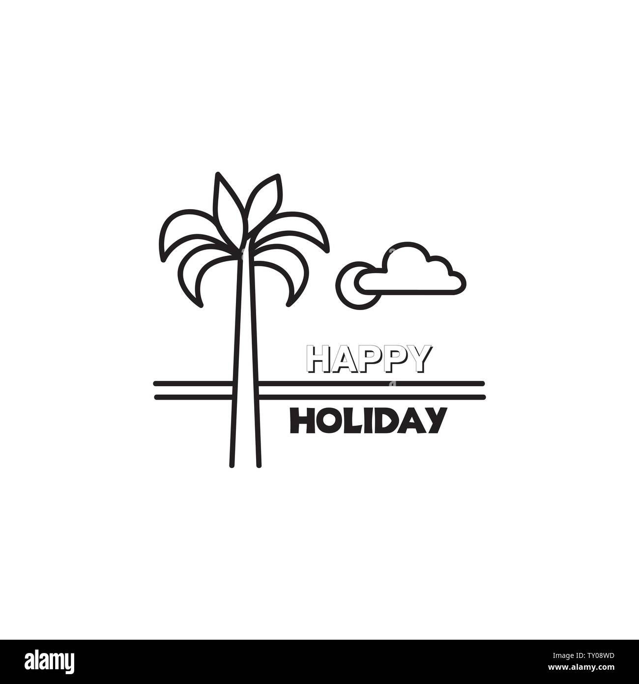 Tropical skyline and ocean Stock Vector Images - Alamy