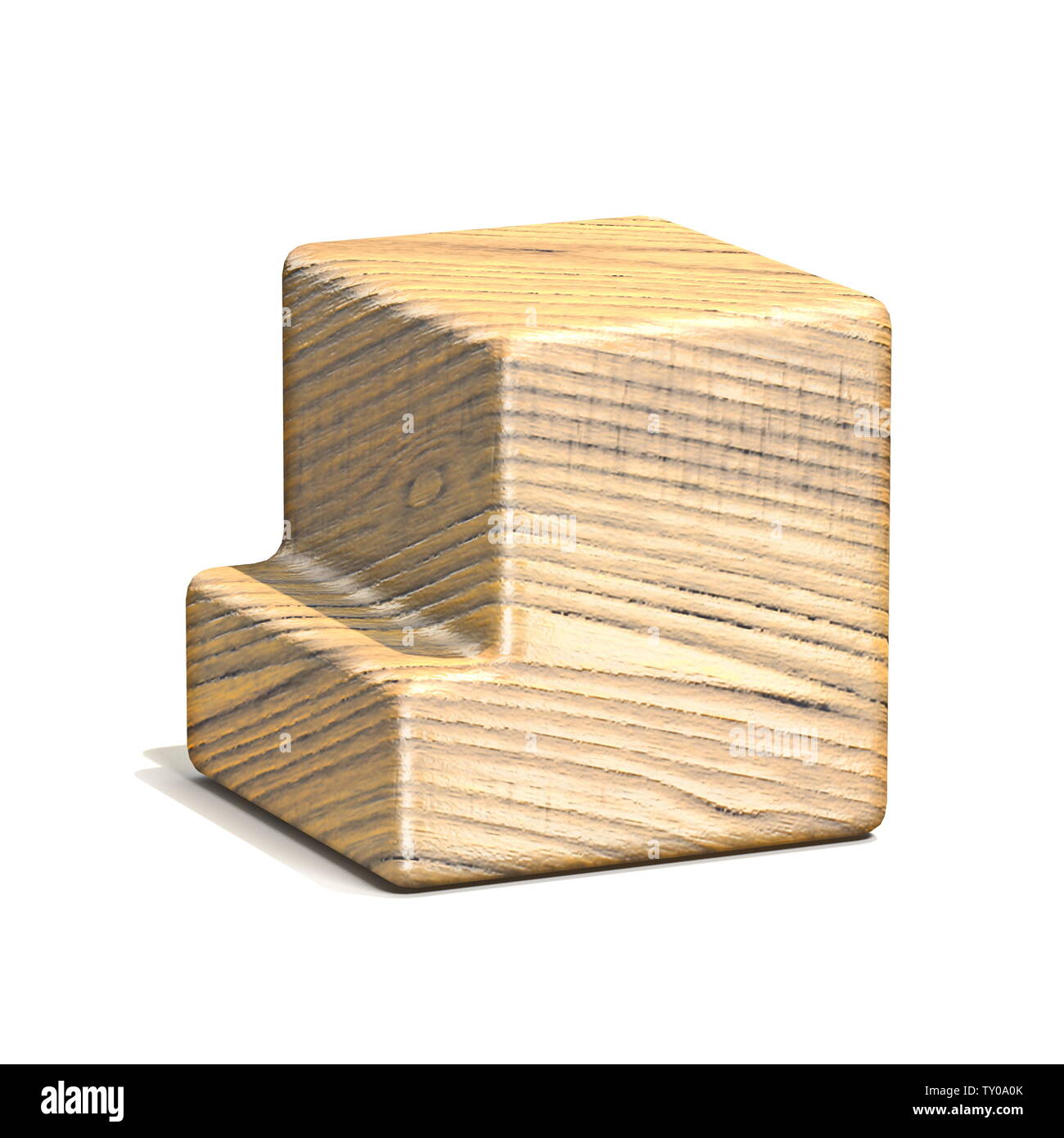 Solid wooden cube font Letter J 3D render illustration isolated on ...