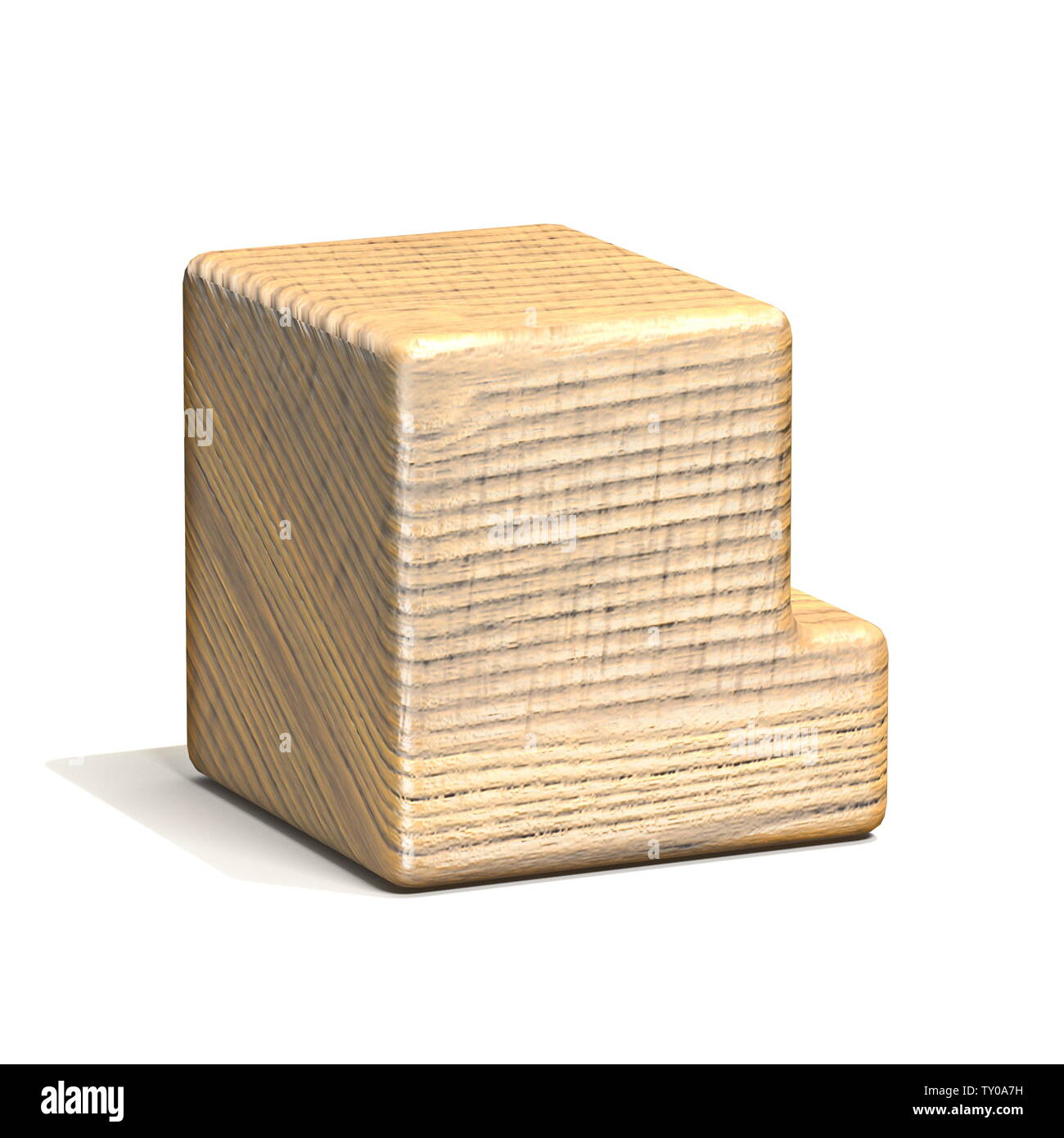 Solid wooden cube font Letter L 3D render illustration isolated on ...