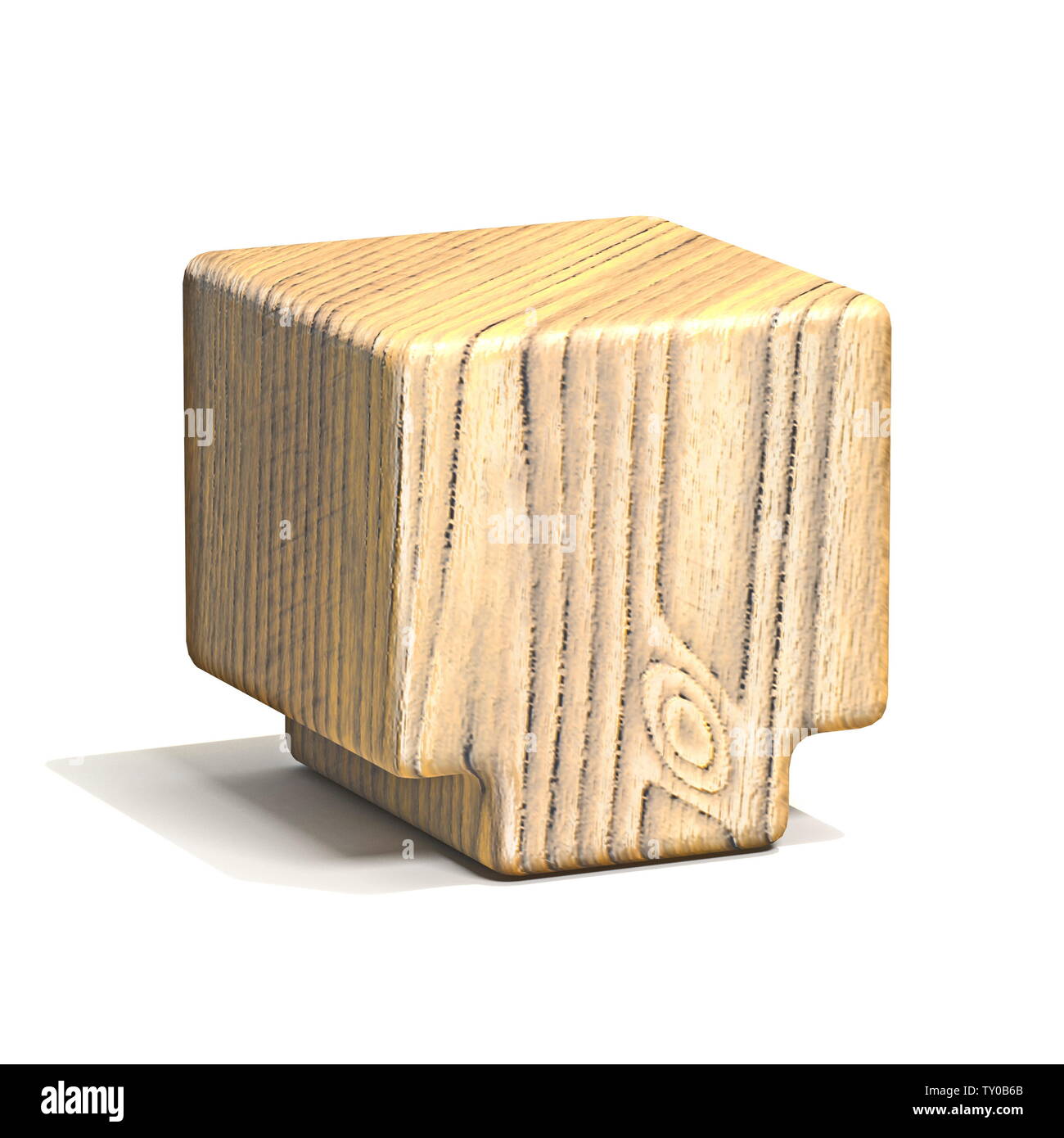 Solid wooden cube font Letter T 3D render illustration isolated on ...