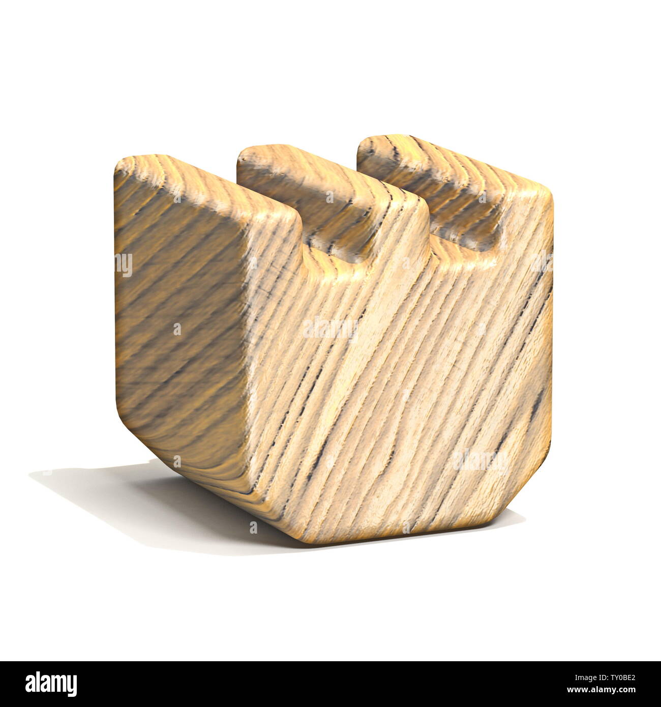 Solid wooden cube font Letter W 3D render illustration isolated on ...