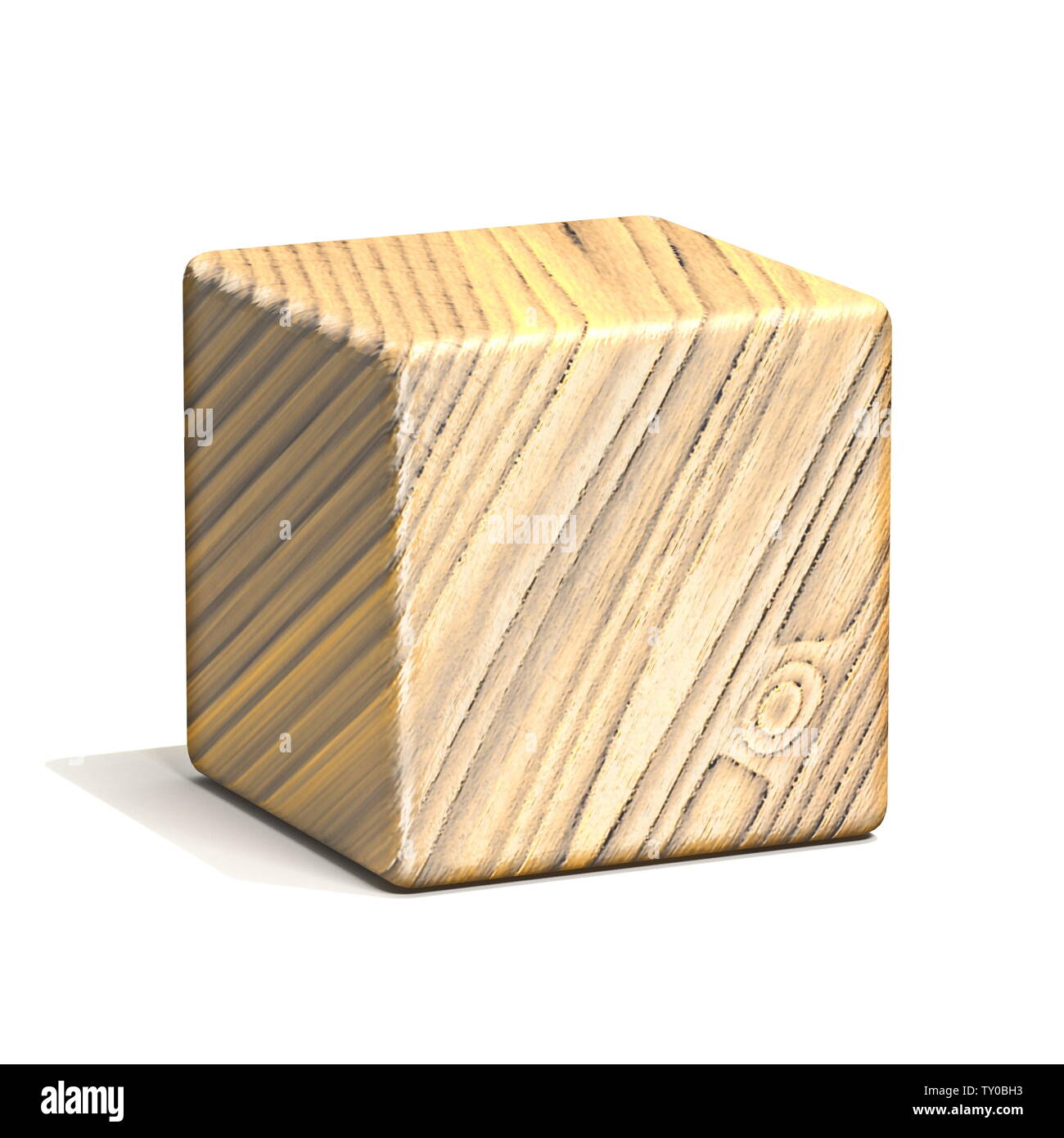 Solid wooden cube 3D render illustration isolated on white background ...
