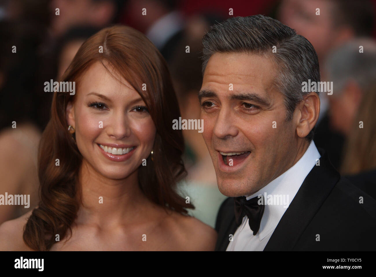 George Clooney (R) and Sarah Larson arrive for the 80th Annual Academy ...