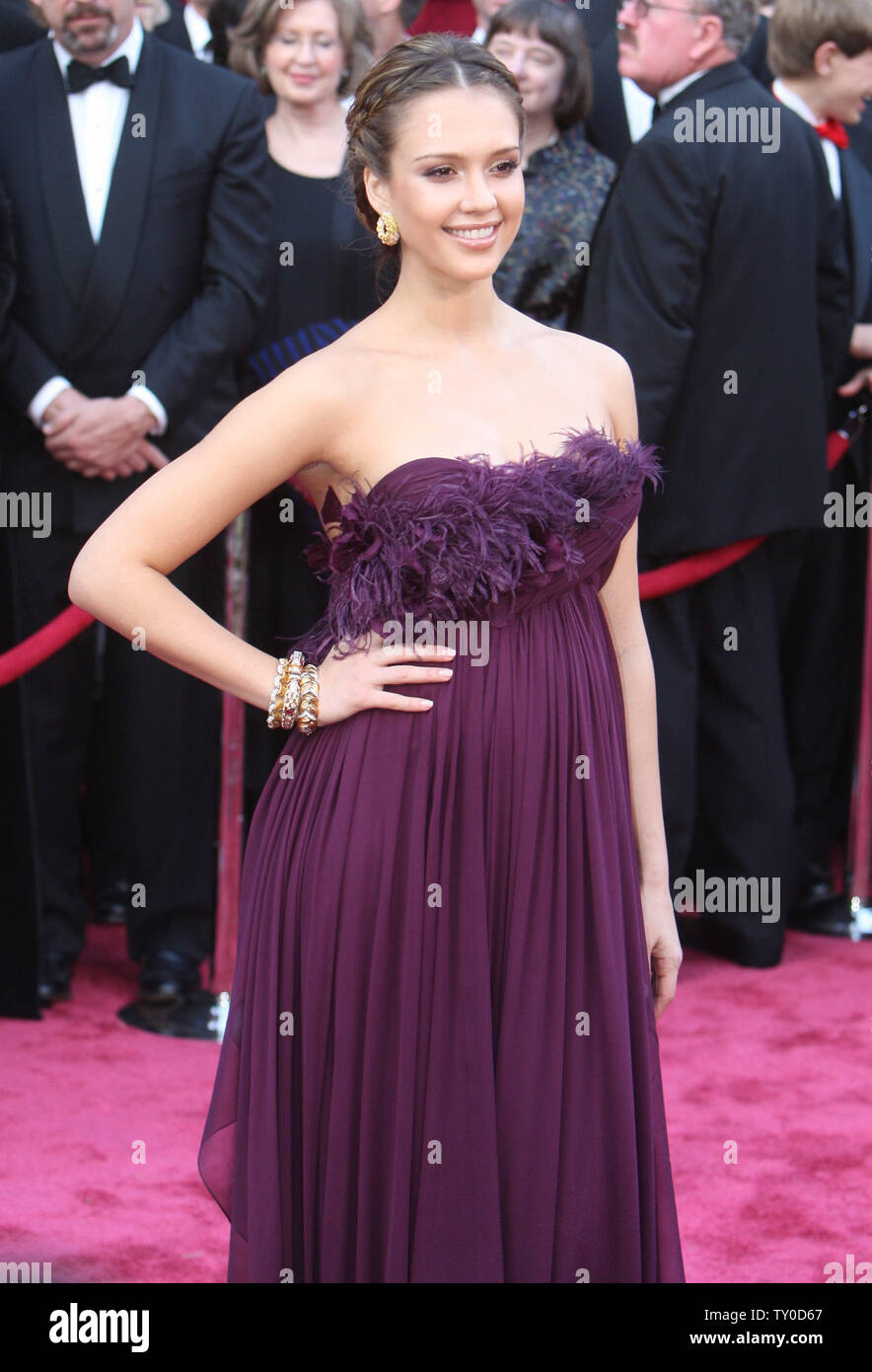 Jessica Alba arrives for the 80th Annual Academy Awards at the Kodak ...
