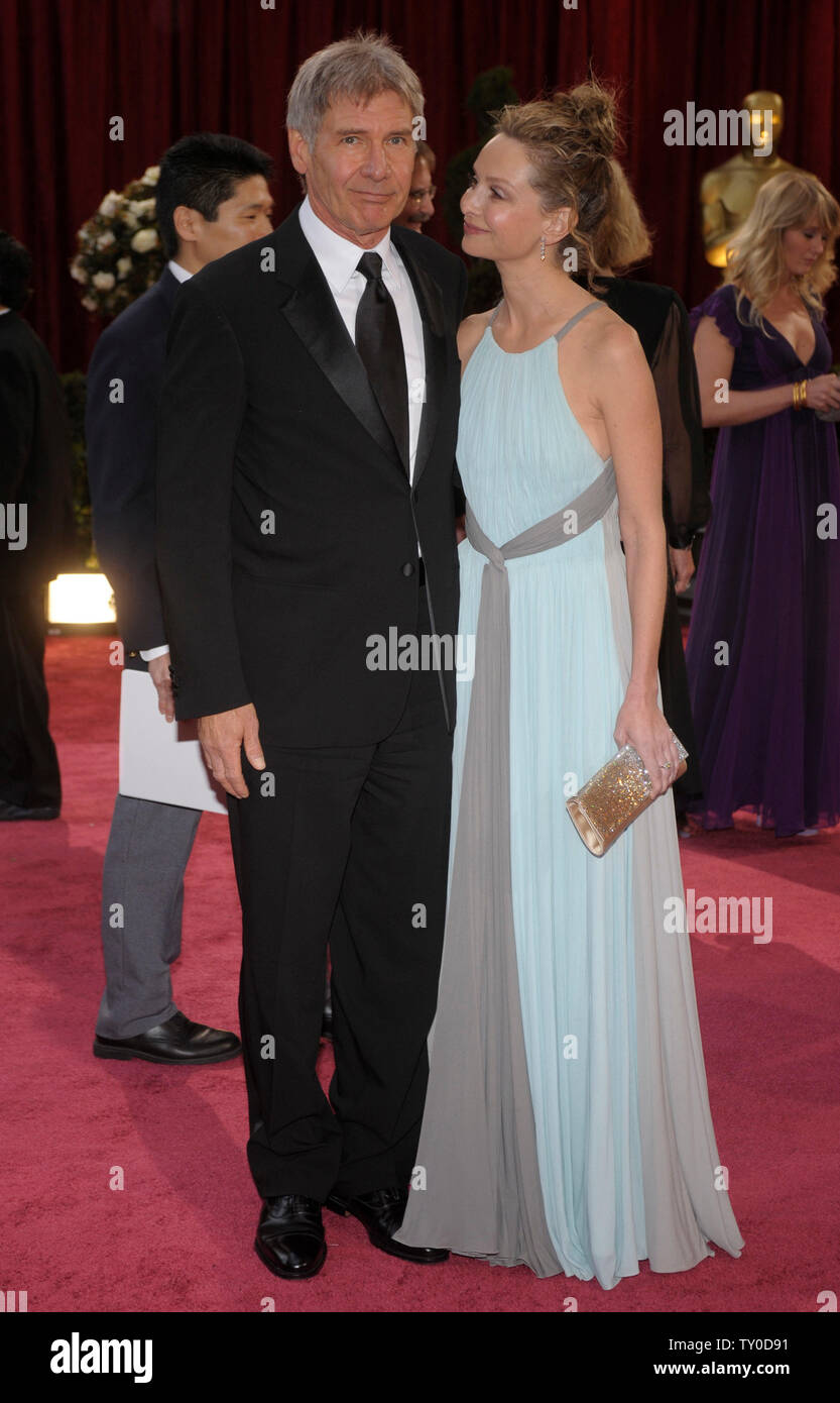Harrison Ford (L) and Calista Flockhart arrive for the 80th Annual ...