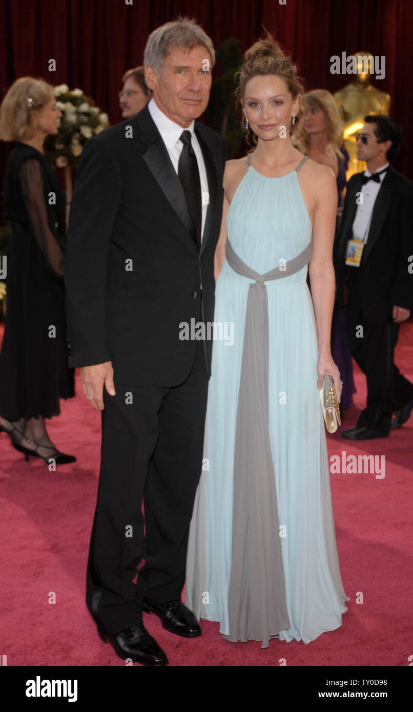 Harrison Ford (L) and Calista Flockhart arrive for the 80th Annual ...
