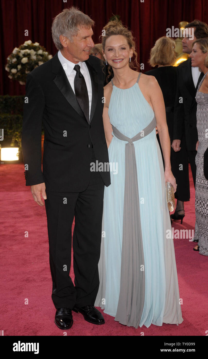 Harrison Ford (L) and Calista Flockhart arrive for the 80th Annual ...