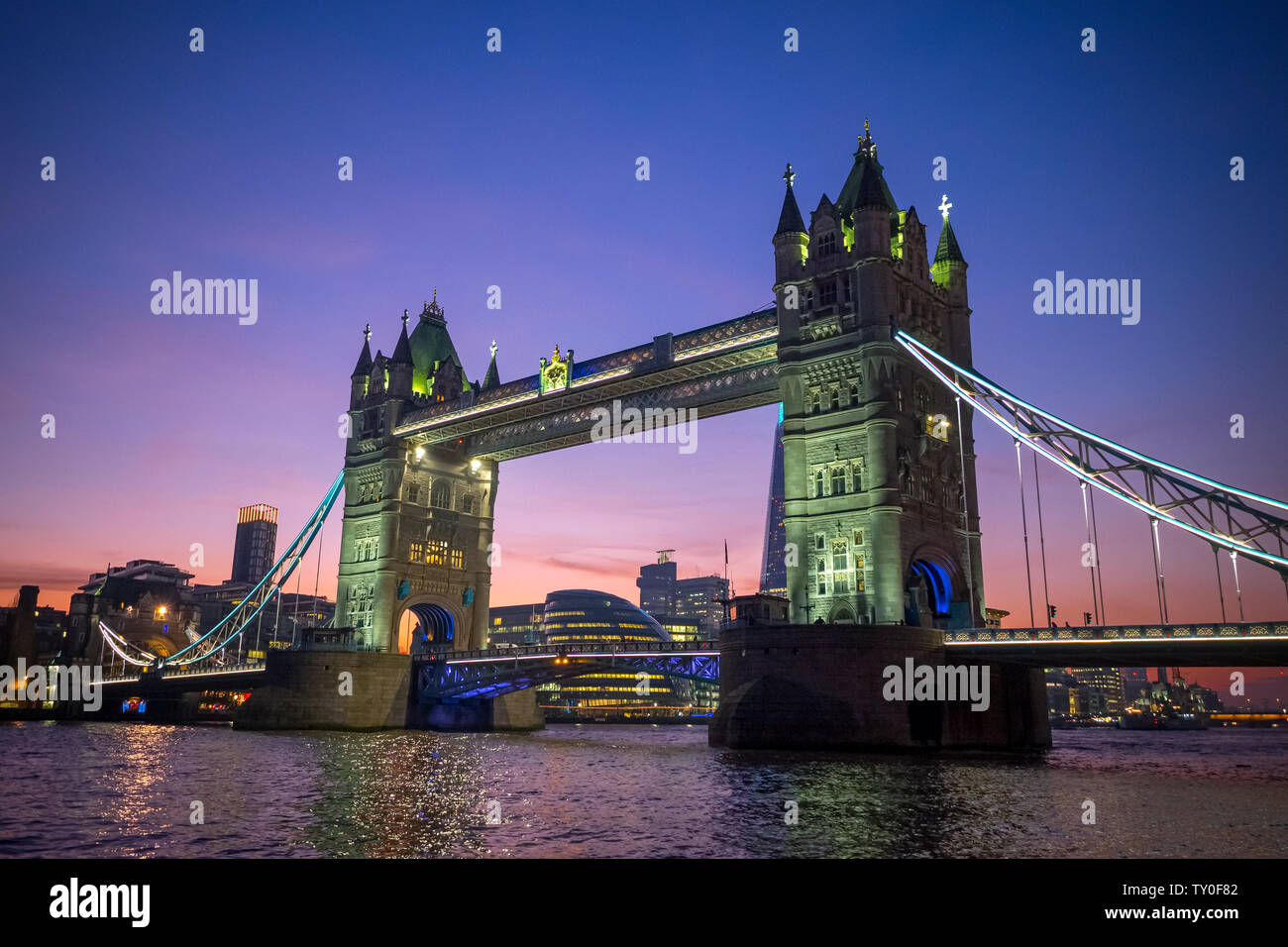 Landscape of Tower Bridge, one of the most famous attraction in London ...