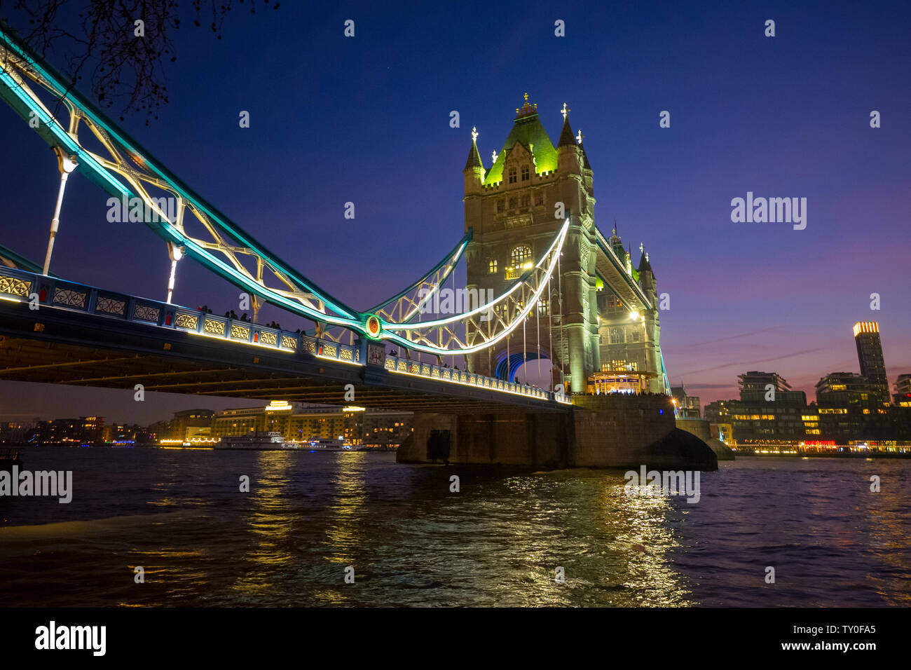 Landscape of Tower Bridge, one of the most famous attraction in London ...