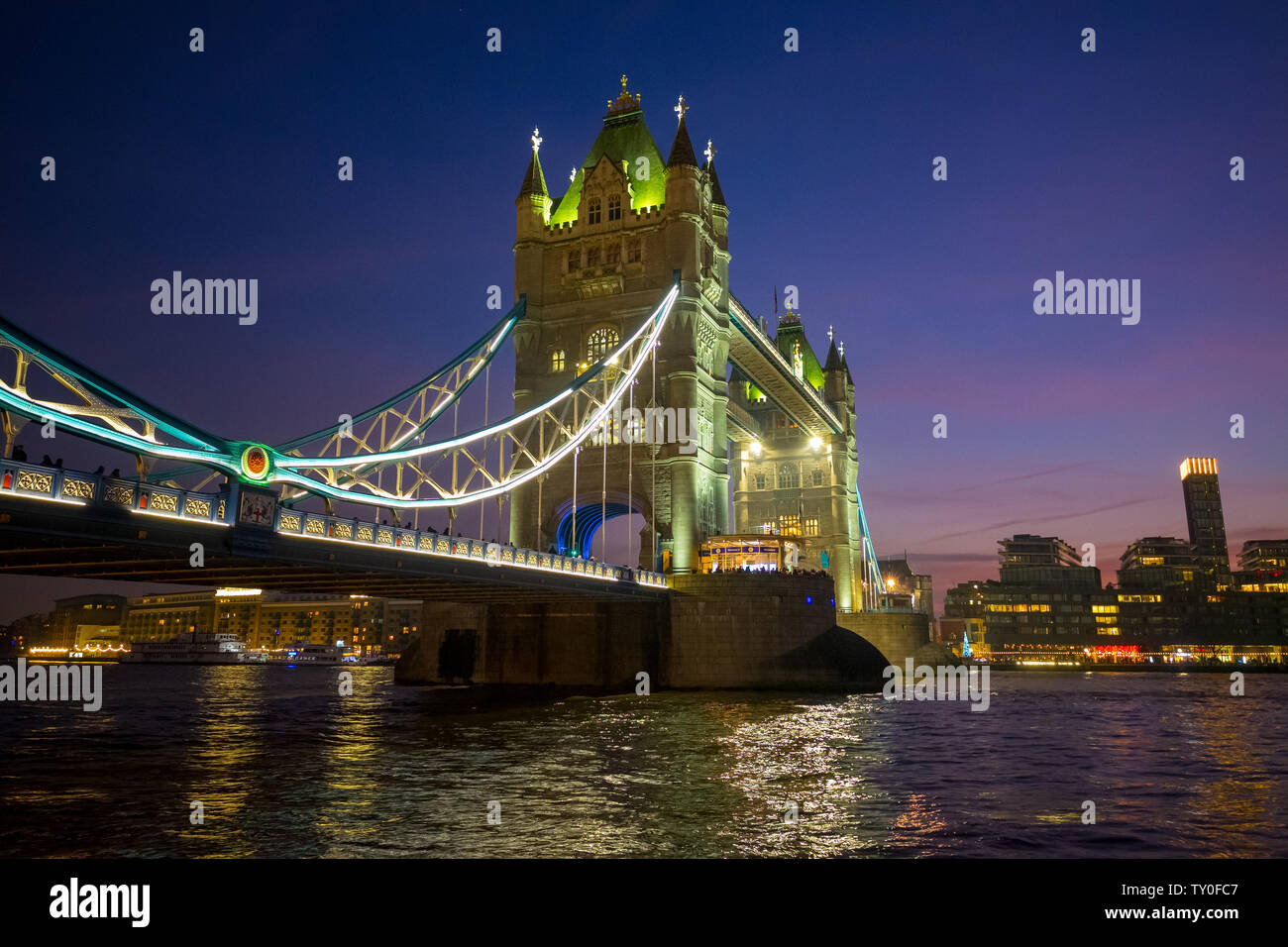 Landscape of Tower Bridge, one of the most famous attraction in London ...