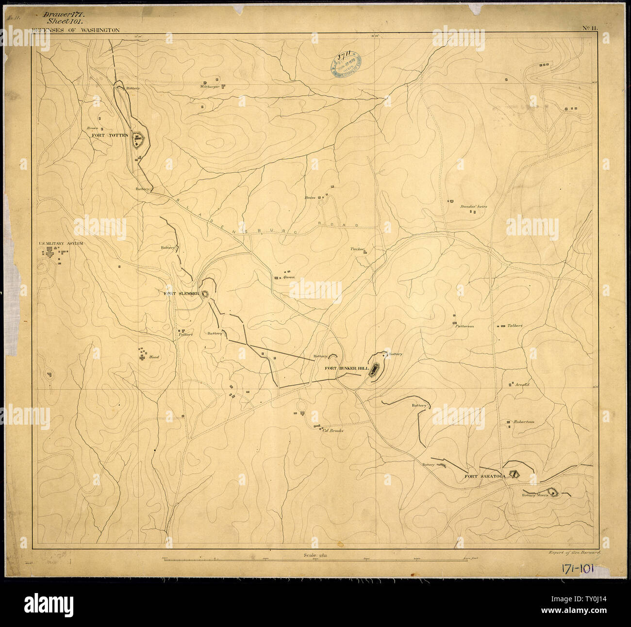 Defenses of Washington. [Maps 1 through 12 accompanying General Barnard ...
