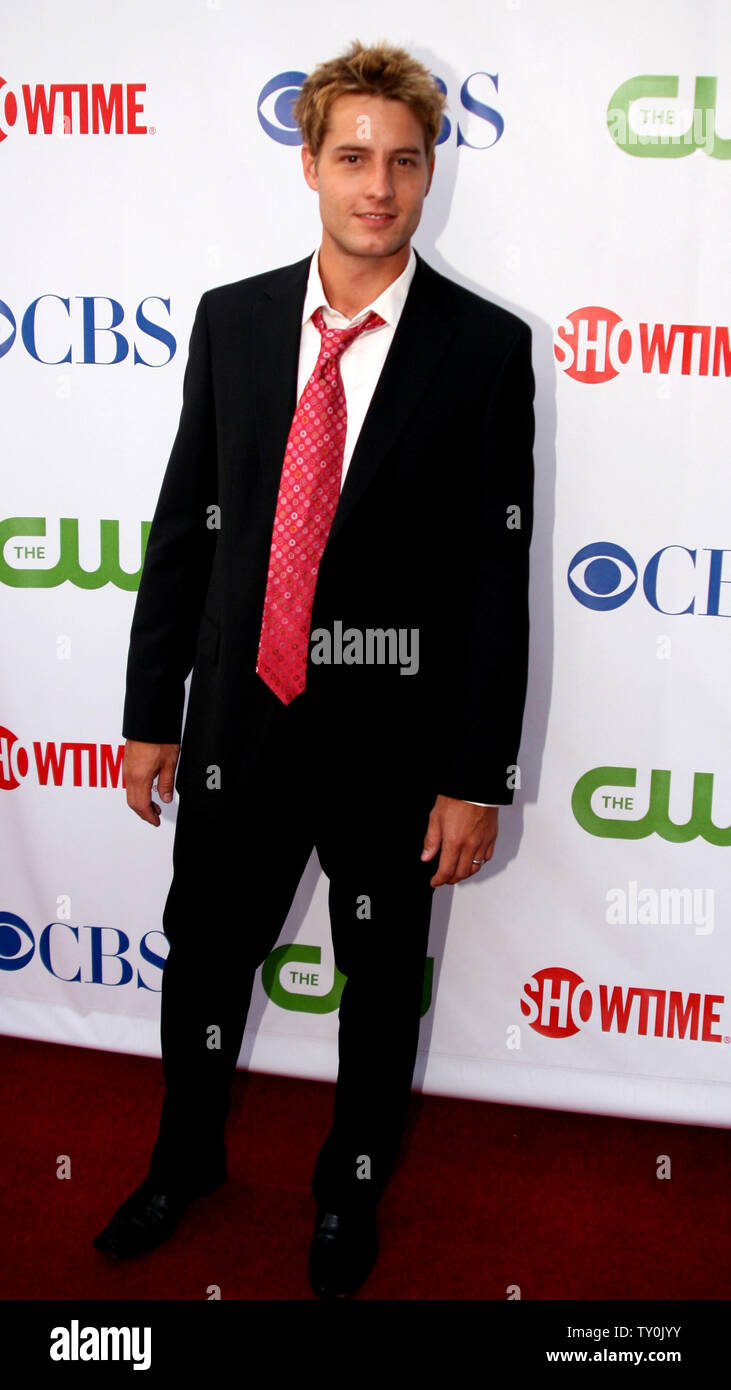 Actor Justin Hartley attends the CBS, CW and Showtime press tour party ...