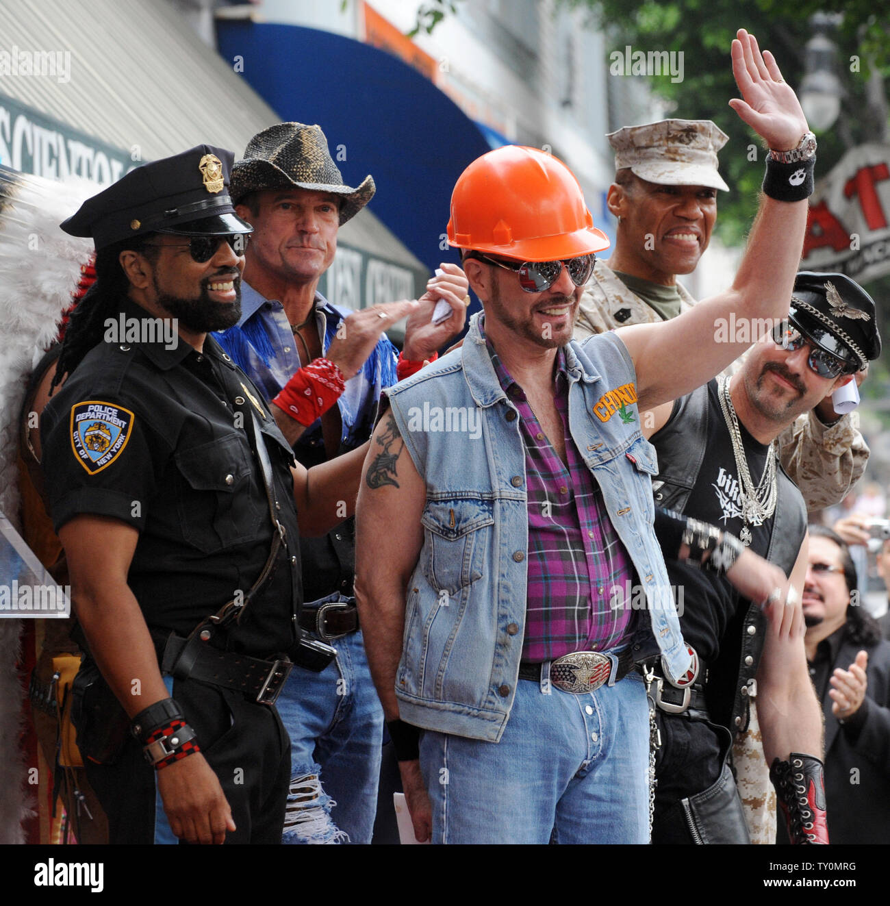 Members of the pop music group Village People (L to R) Ray Simpson ...