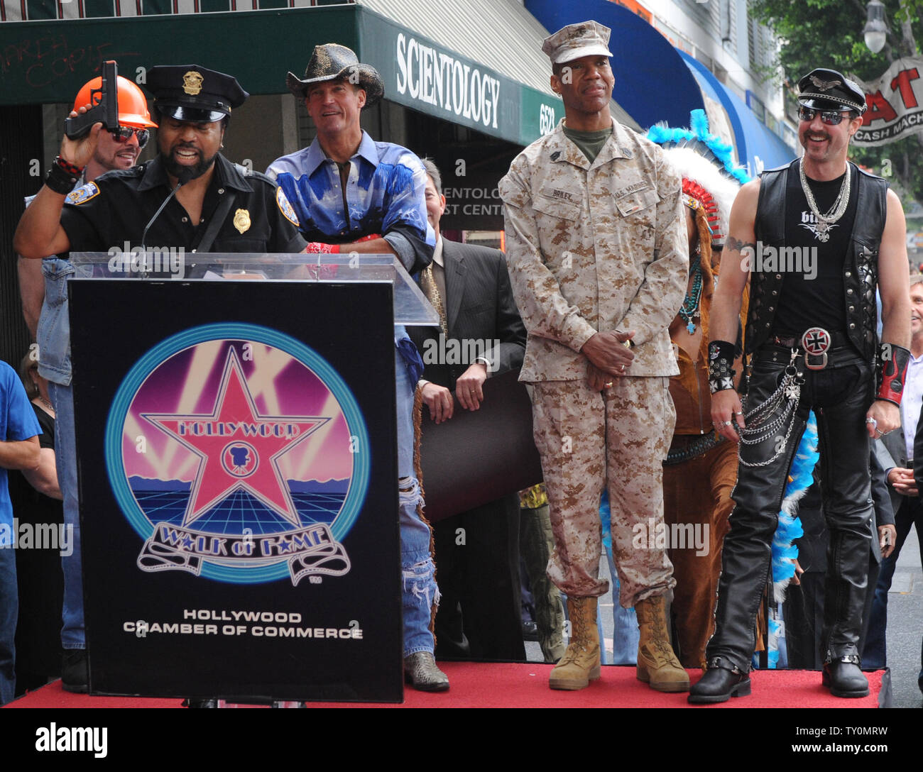 Members of the pop music group Village People David Hodo, Ray Simpson ...