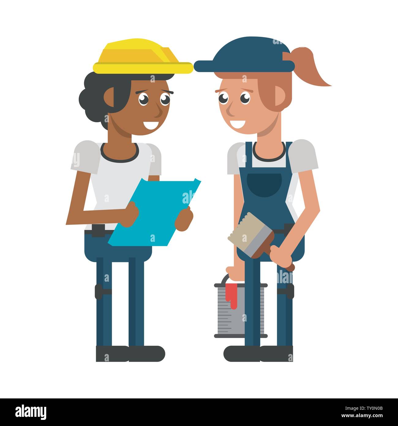 Construction workers with tools cartoons Stock Vector Image & Art - Alamy