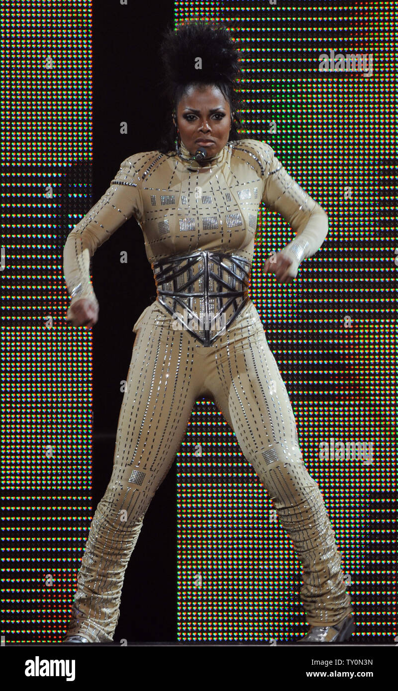 Janet Jackson opens her concert as she performs at Staples Center, as ...
