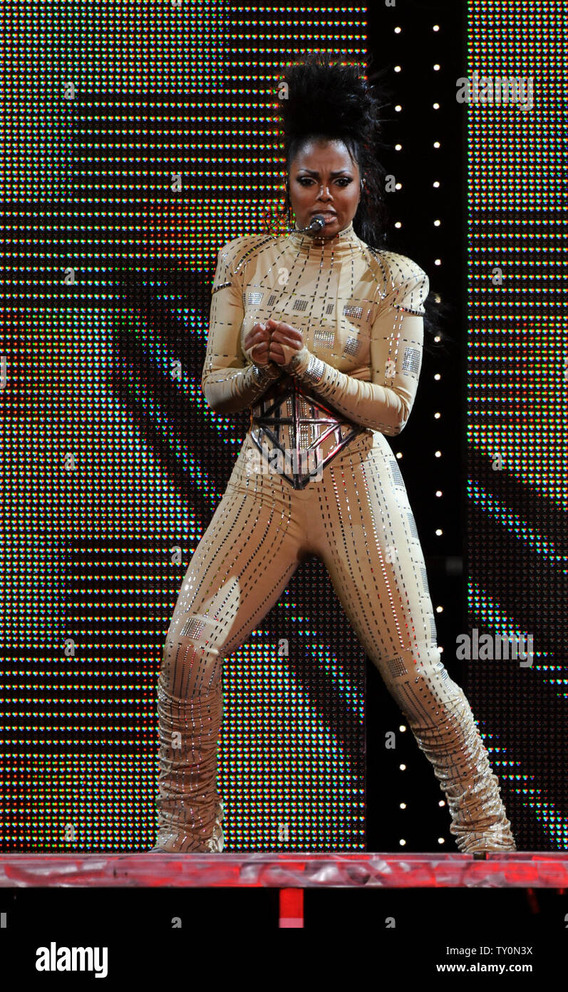 Janet Jackson opens her concert as she performs at Staples Center, as ...