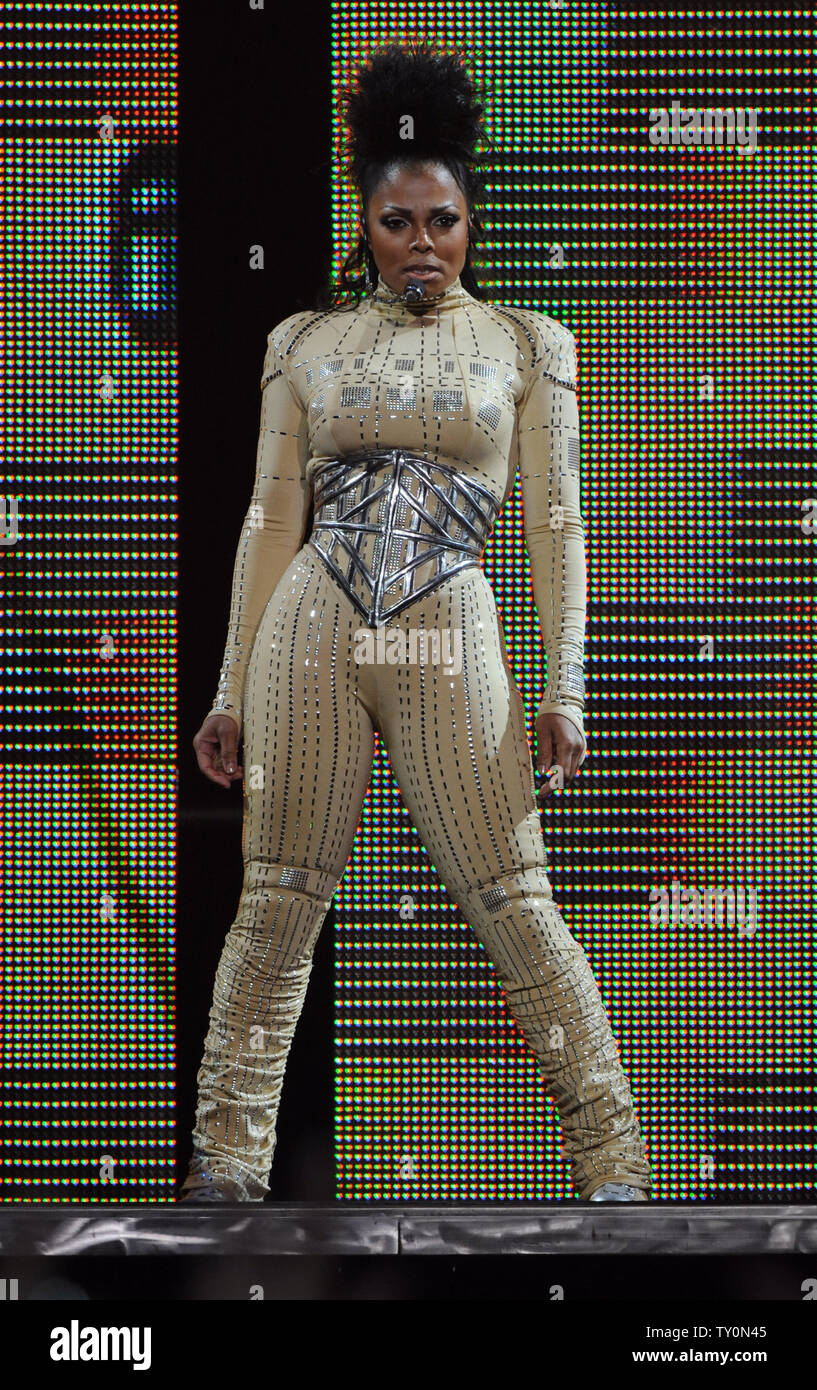 Janet Jackson opens her concert as she performs at Staples Center, as ...