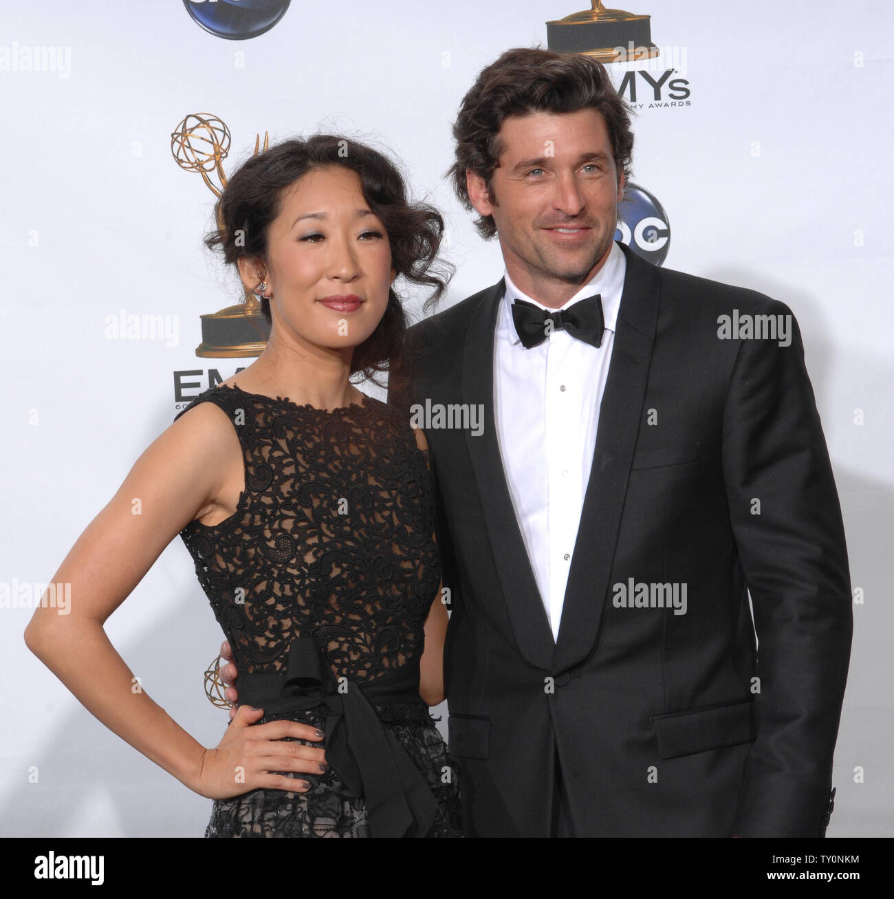 Patrick Dempsey and Sandra Oh appear backstage at the 60th Primetime ...