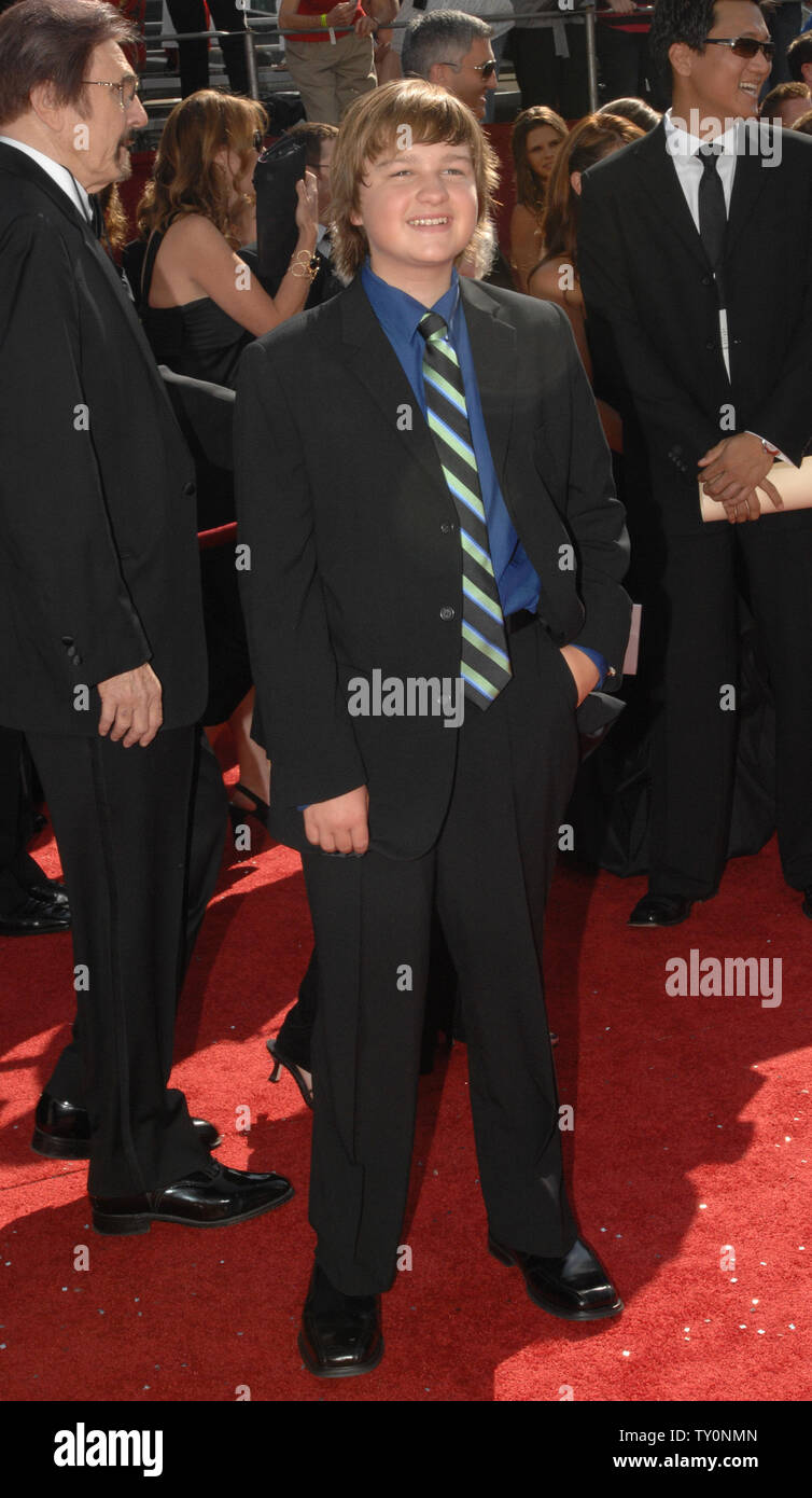Angus T. Jones arrives at the 60th Primetime Emmy Awards at the Nokia ...