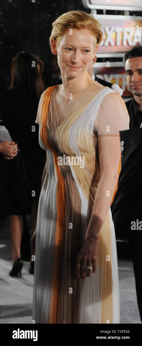 Cast member Tilda Swinton attends the premiere of the motion picture ...