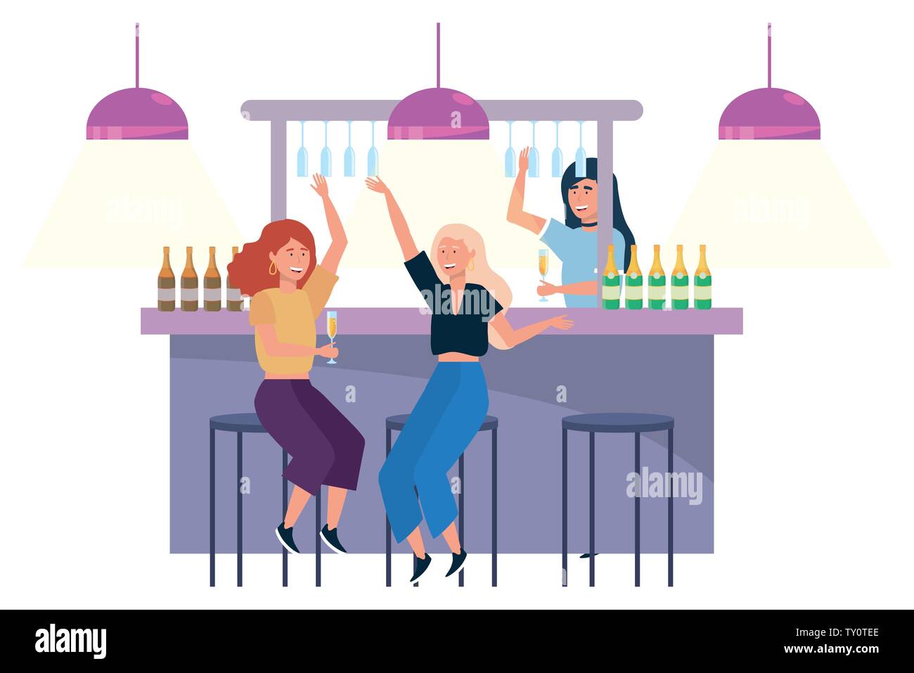 Room of a bar design, Pub disco nightclub alcohol drink party and ...
