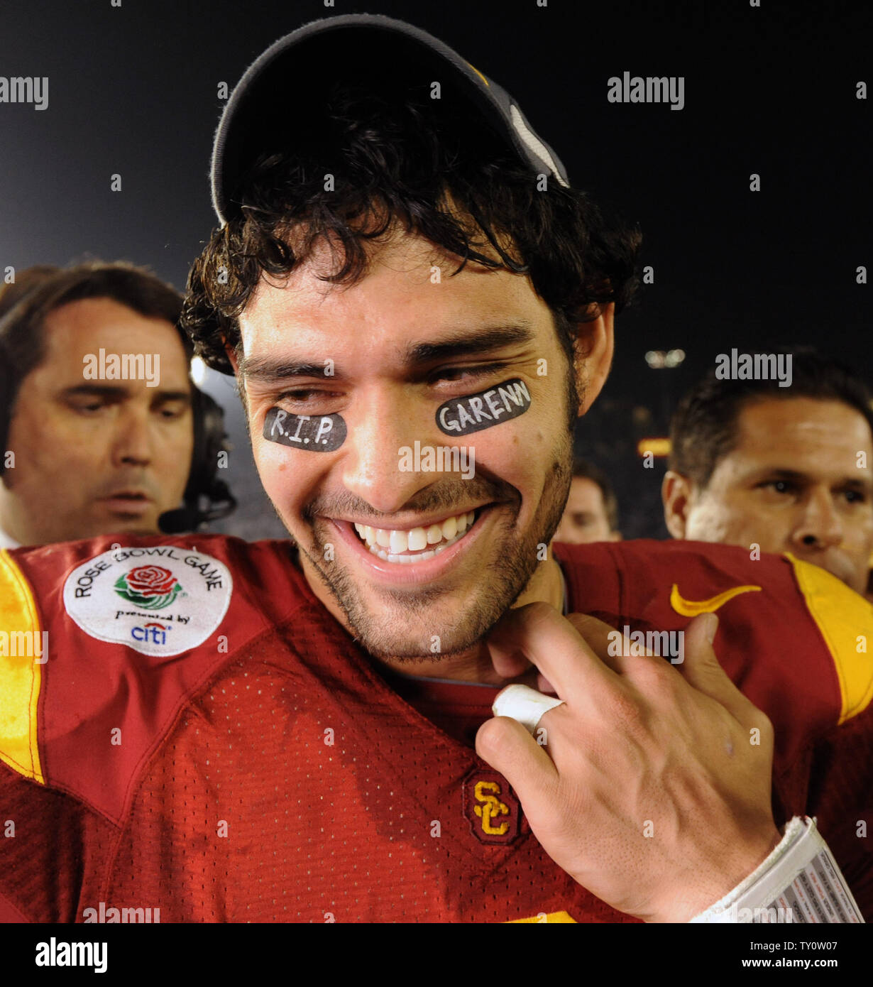 USC Trojans' quarterback Mark Sanchez speaks with reporters after ...