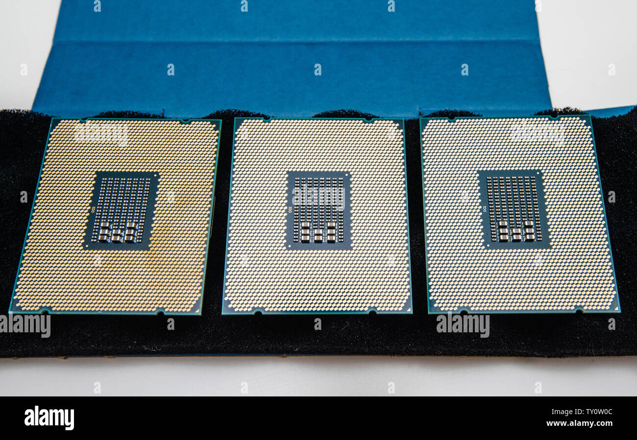 Above view of three new powerful new professional CPU processor ...