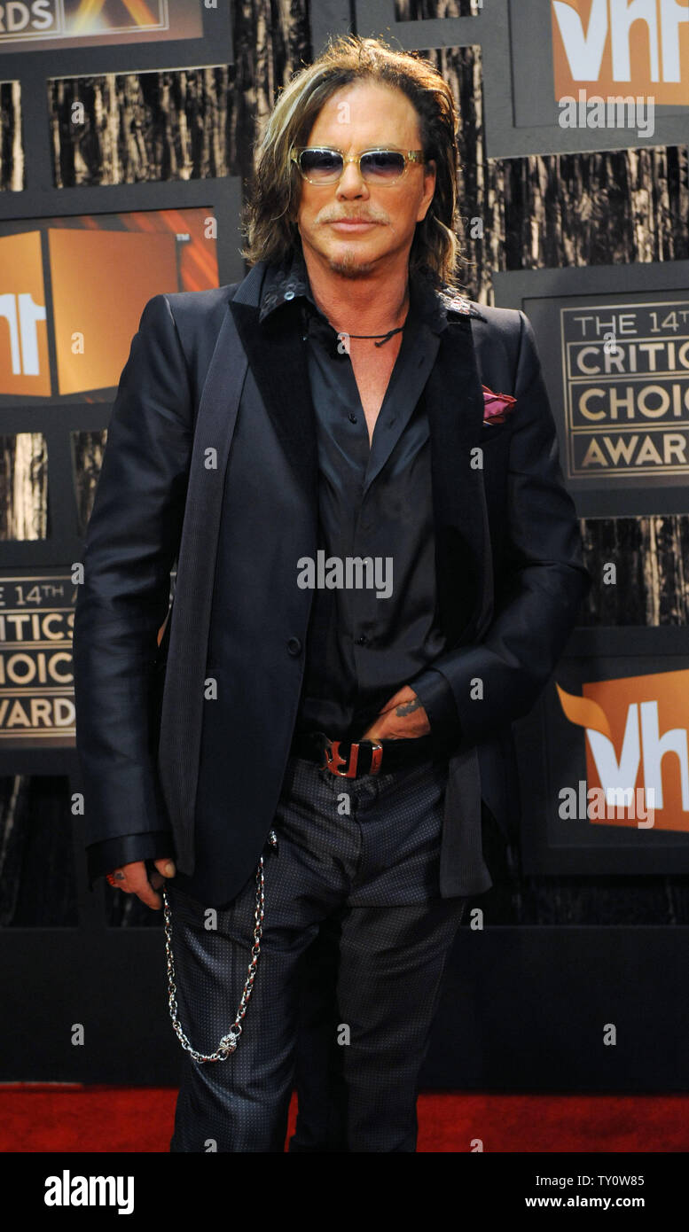 Actor Mickey Rourke arrives at the 14th annual Critics' Choice Awards ...