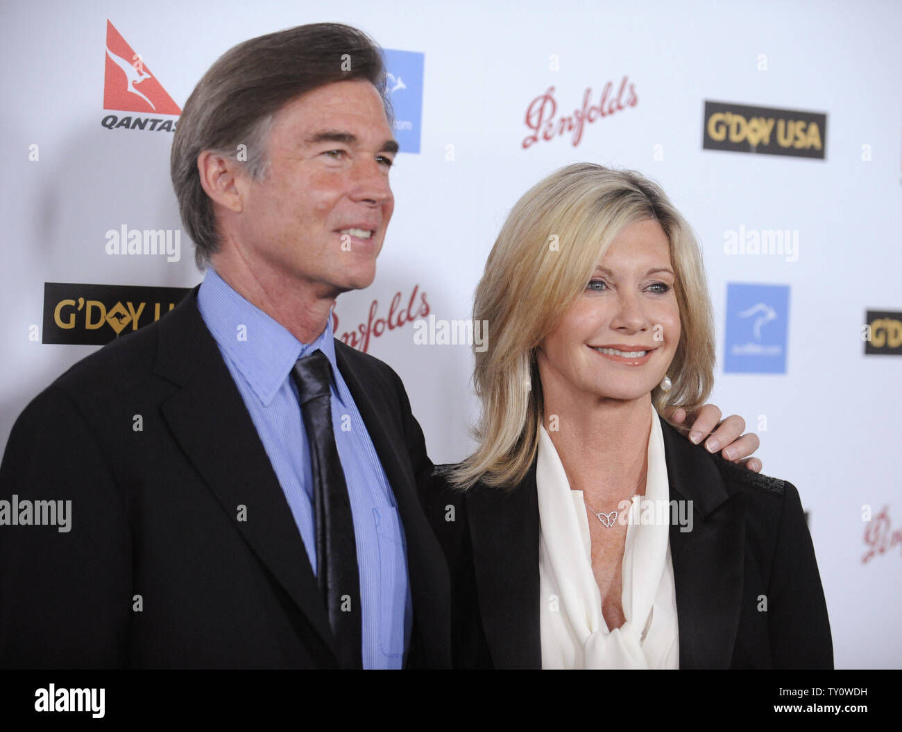 Olivia Newton-John (R) and John Easterling attend the G'Day USA ...