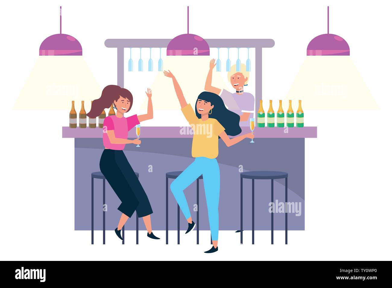 Room of a bar design, Pub disco nightclub alcohol drink party and ...