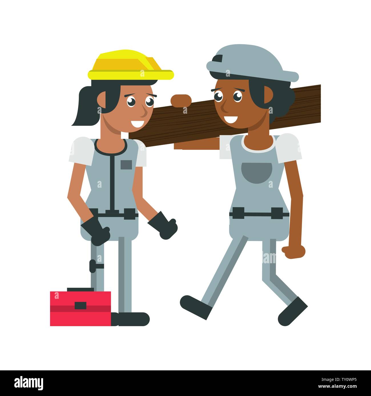 Construction workers with tools cartoons Stock Vector Image & Art - Alamy