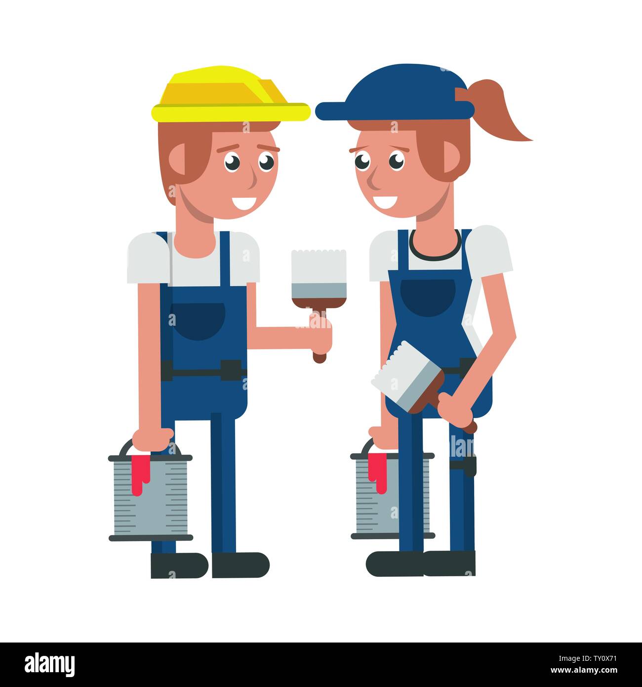 Construction workers with tools cartoons Stock Vector Image & Art - Alamy