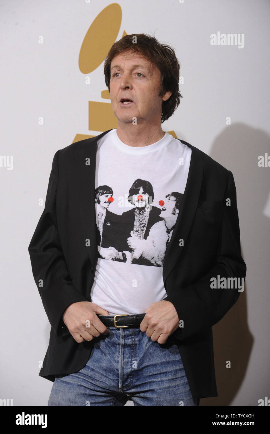 Show performer Paul McCartney appears backstage at the 51st annual ...