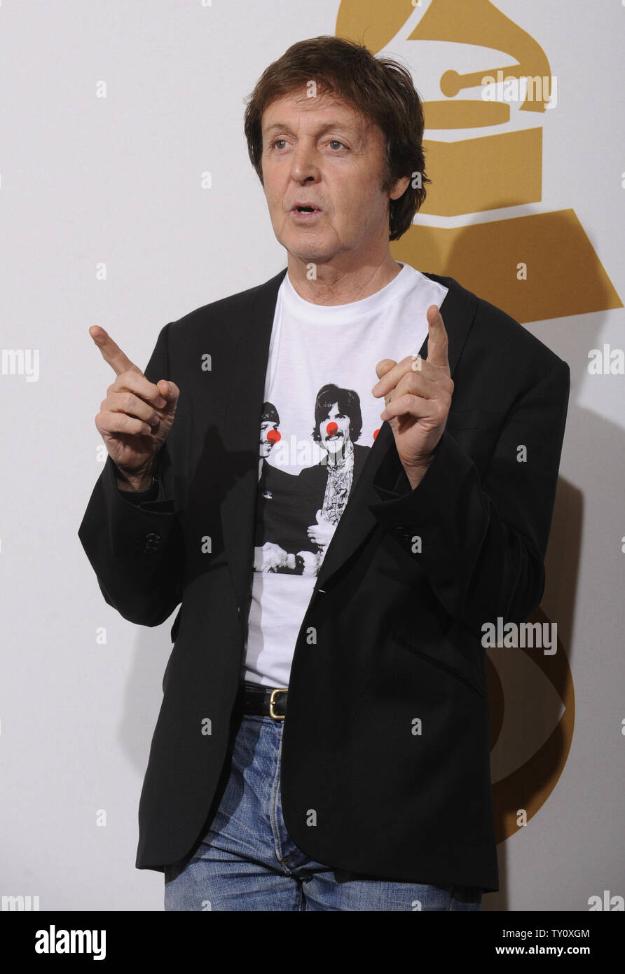 Show performer Paul McCartney appears backstage at the 51st annual ...