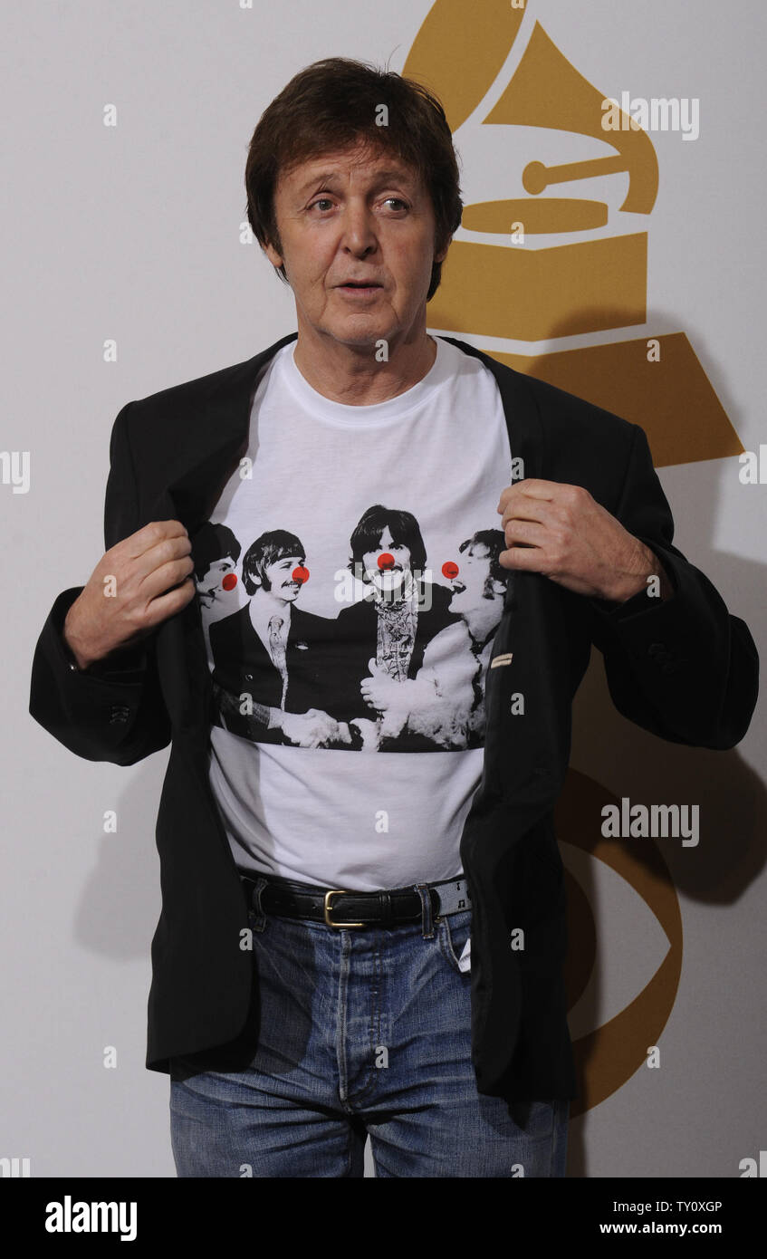 Show performer Paul McCartney appears backstage at the 51st annual ...