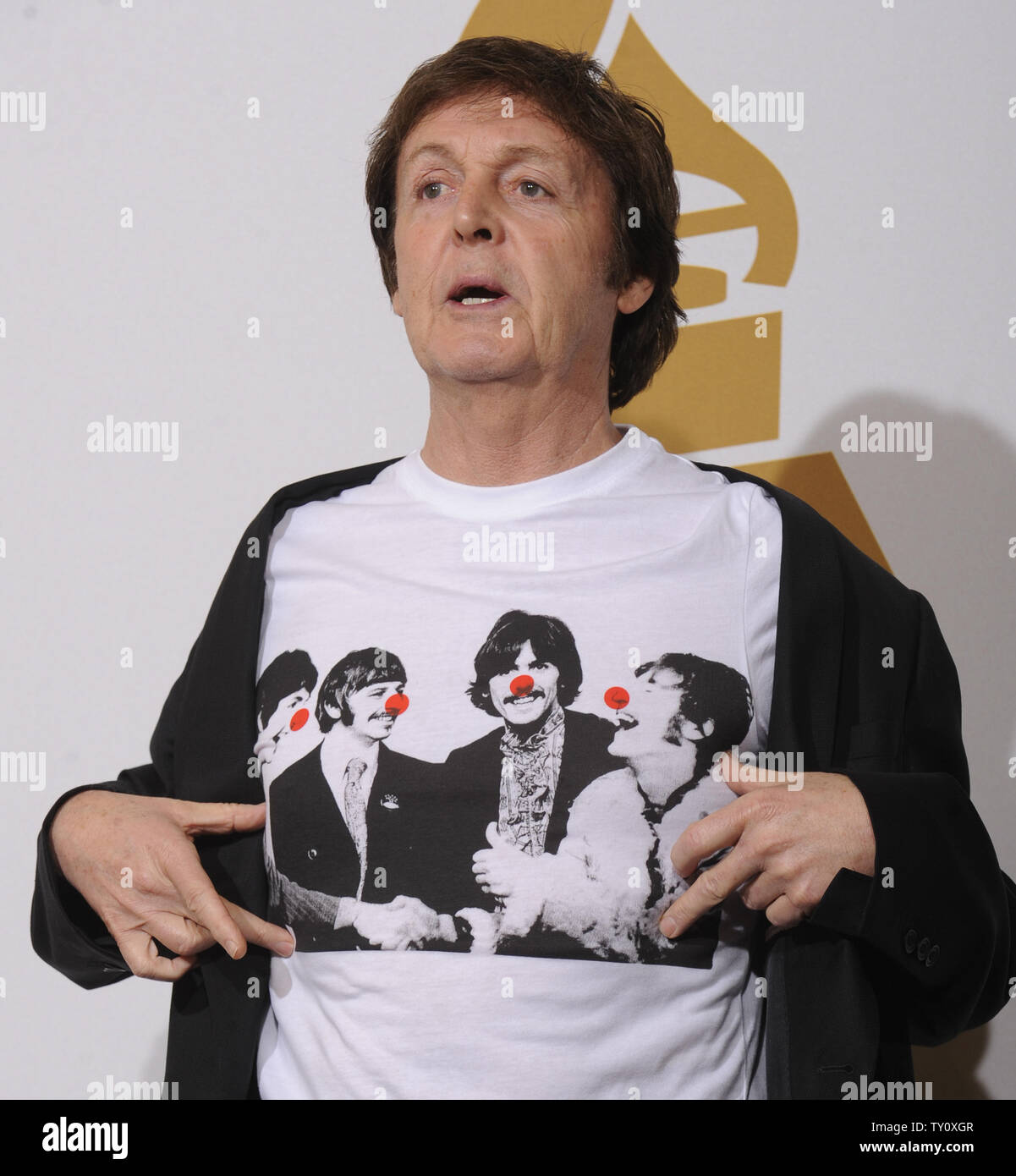 Show performer Paul McCartney appears backstage at the 51st annual ...