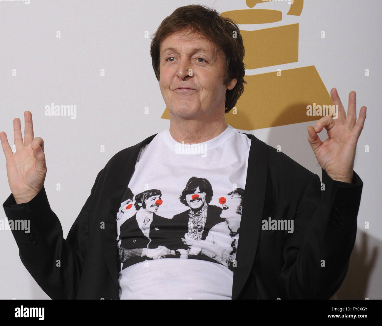 Show performer Paul McCartney appears backstage at the 51st annual ...