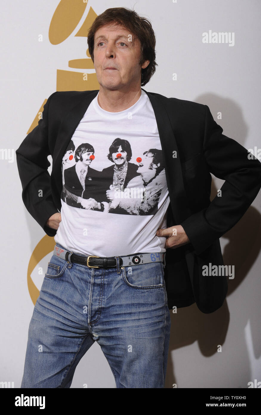 Show performer Paul McCartney appears backstage at the 51st annual ...