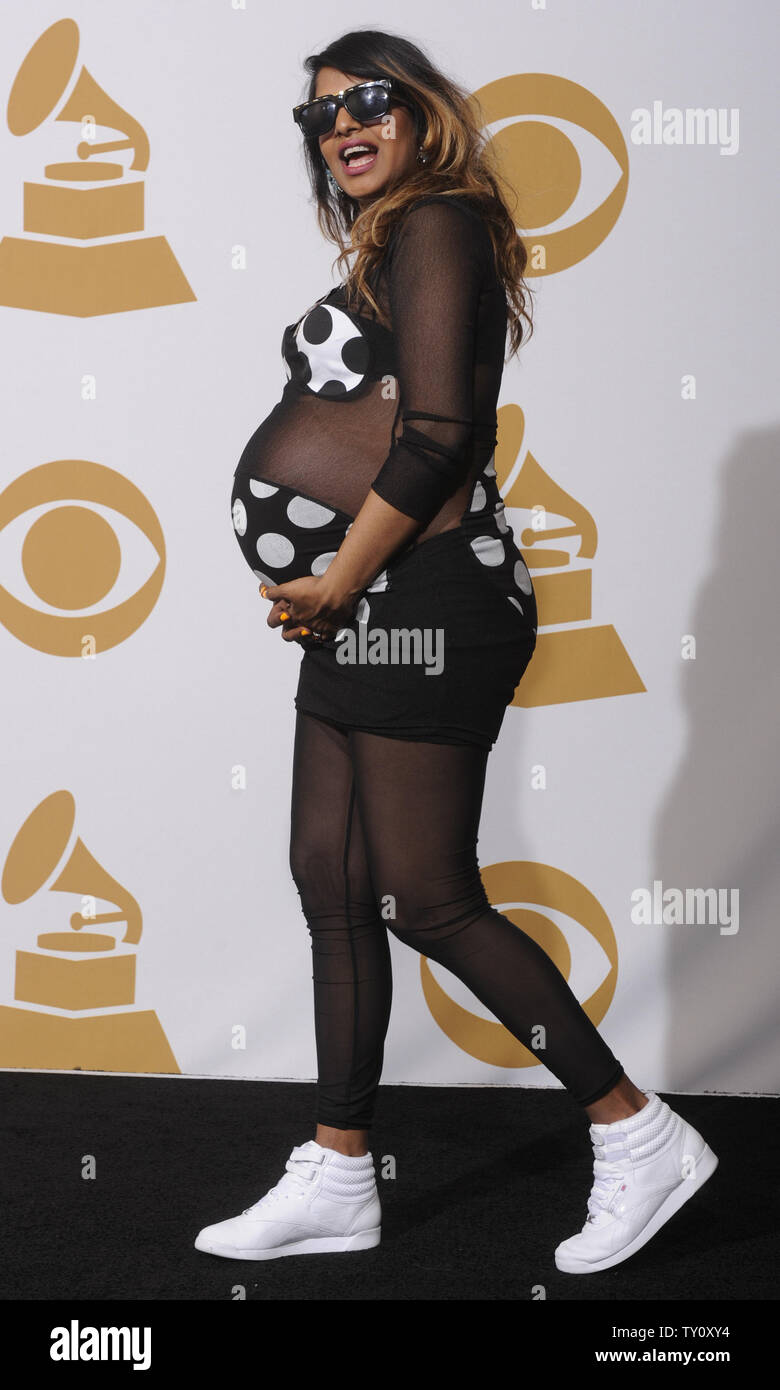 Performer M.I.A. appears backstage at the 51st annual Grammy Awards at ...