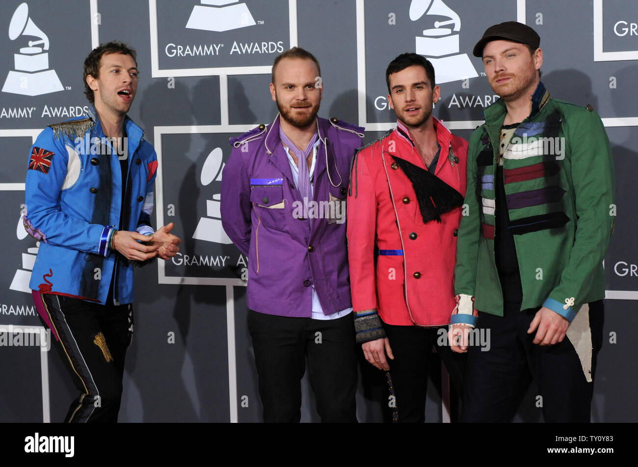 Coldplay band members arrive for the 51st annual Grammy Awards at ...