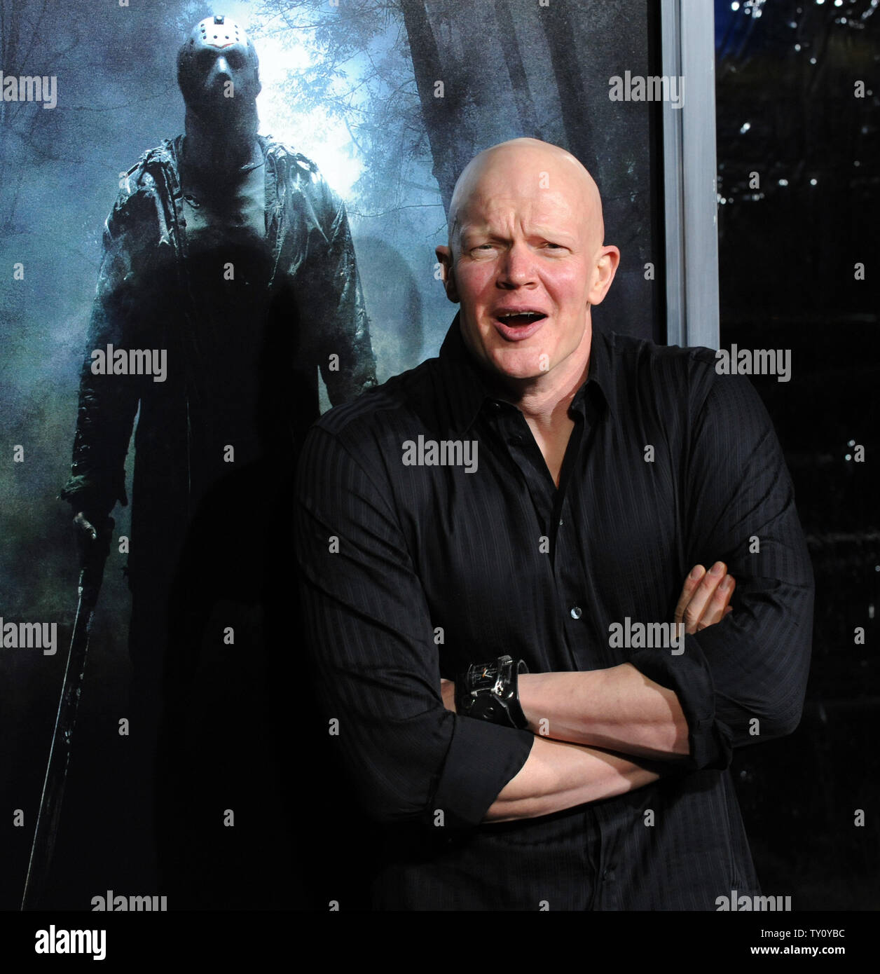 Cast member Derek Mears arrives on the red carpet for the Los Angeles ...