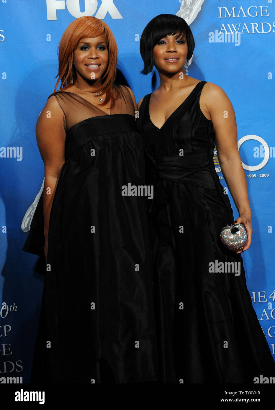 Singers Erica Monique Atkins (L) and Tina Evette Atkins of Mary Mary ...