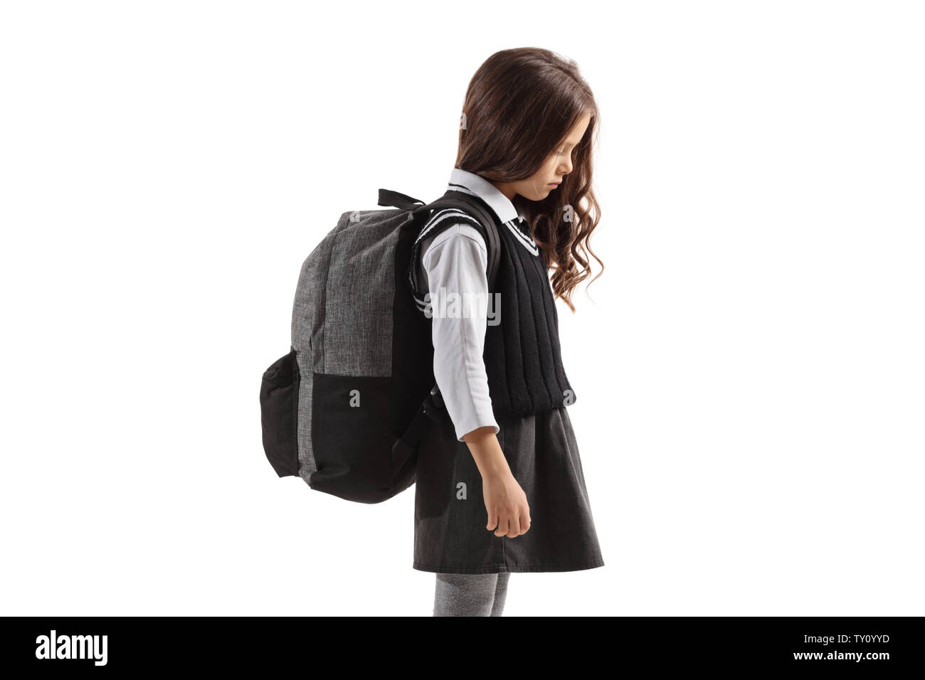 Sad girl school uniform hi-res stock photography and images - Alamy