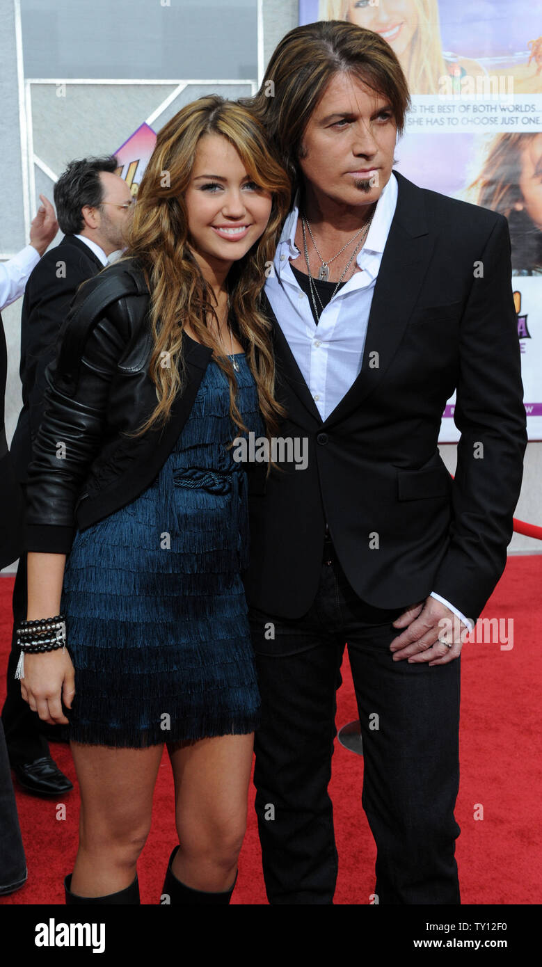 Singer Miley Cyrus and her father Billy Ray Cyrus, cast members in the ...