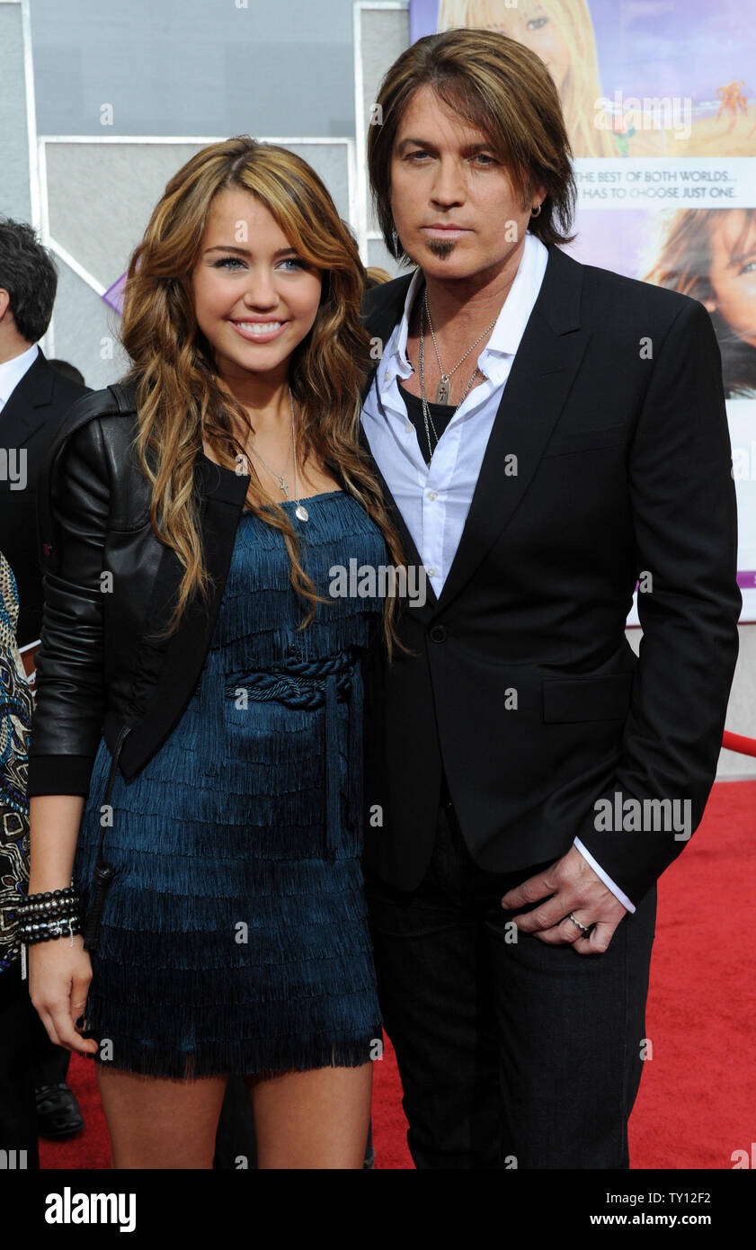 Singer Miley Cyrus and her father Billy Ray Cyrus, cast members in the ...