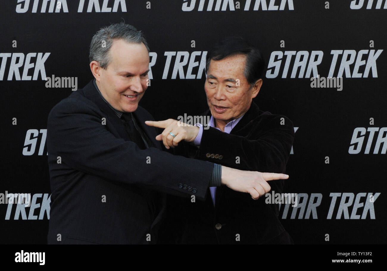 Actor George Takei (R) and his husband Brad Altman attend the premiere ...