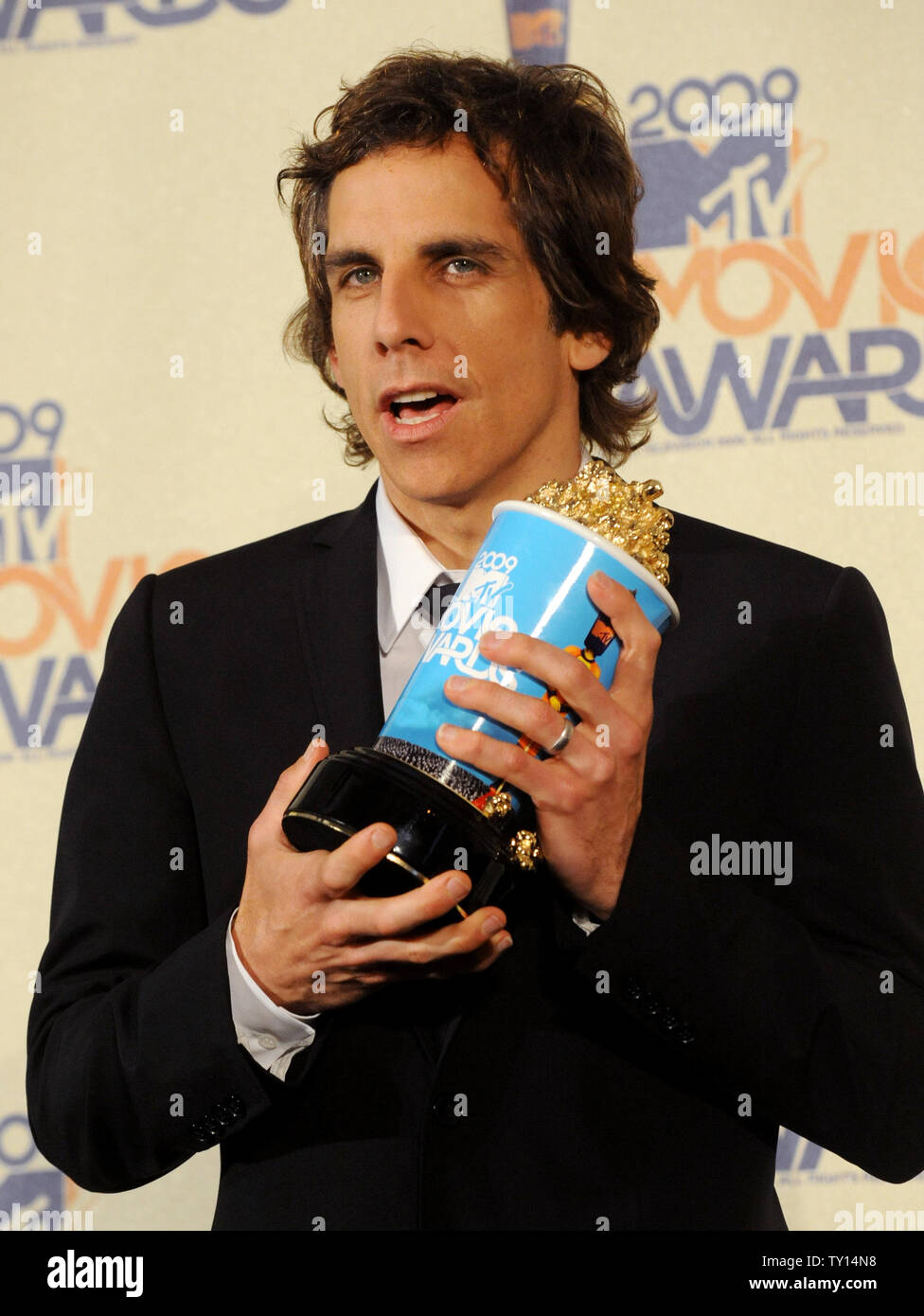 Actor Ben Stiller appears backstage with the MTV Generation award at ...